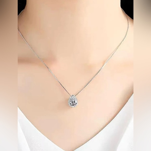 Jewelry | New S925 Sterling Silver Necklace Waterdrop Shape Design | Poshmark